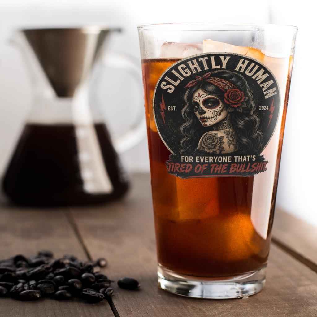 Slightly Human Sugar Skull Pint Glass – Slightly Human Apparel