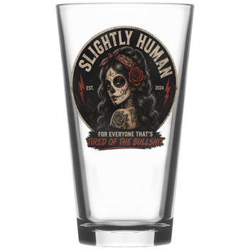 Slightly Human Sugar Skull Pint Glass – Slightly Human Apparel